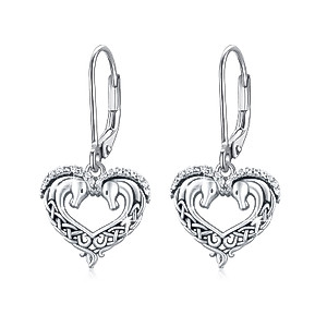Horse Earrings for Women 925 Sterling Silver Horse Dangle Drop Earrings Celtic Horse Earrings Horse Jewelry Gifts for Women Horse Lovers