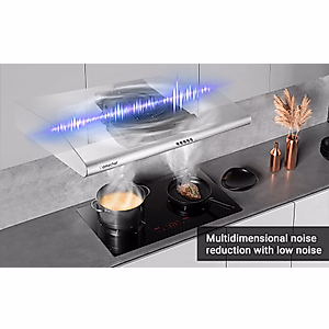 AMZCHEF Under Cabinet Range Hood 30 Inch, 250CFM Stainless Steel Kitchen Stove Vent Hood 3 Speed Exhaust Fan Button Control LED lights Dishwasher-Safe Aluminum Filters with Charcoal Filter