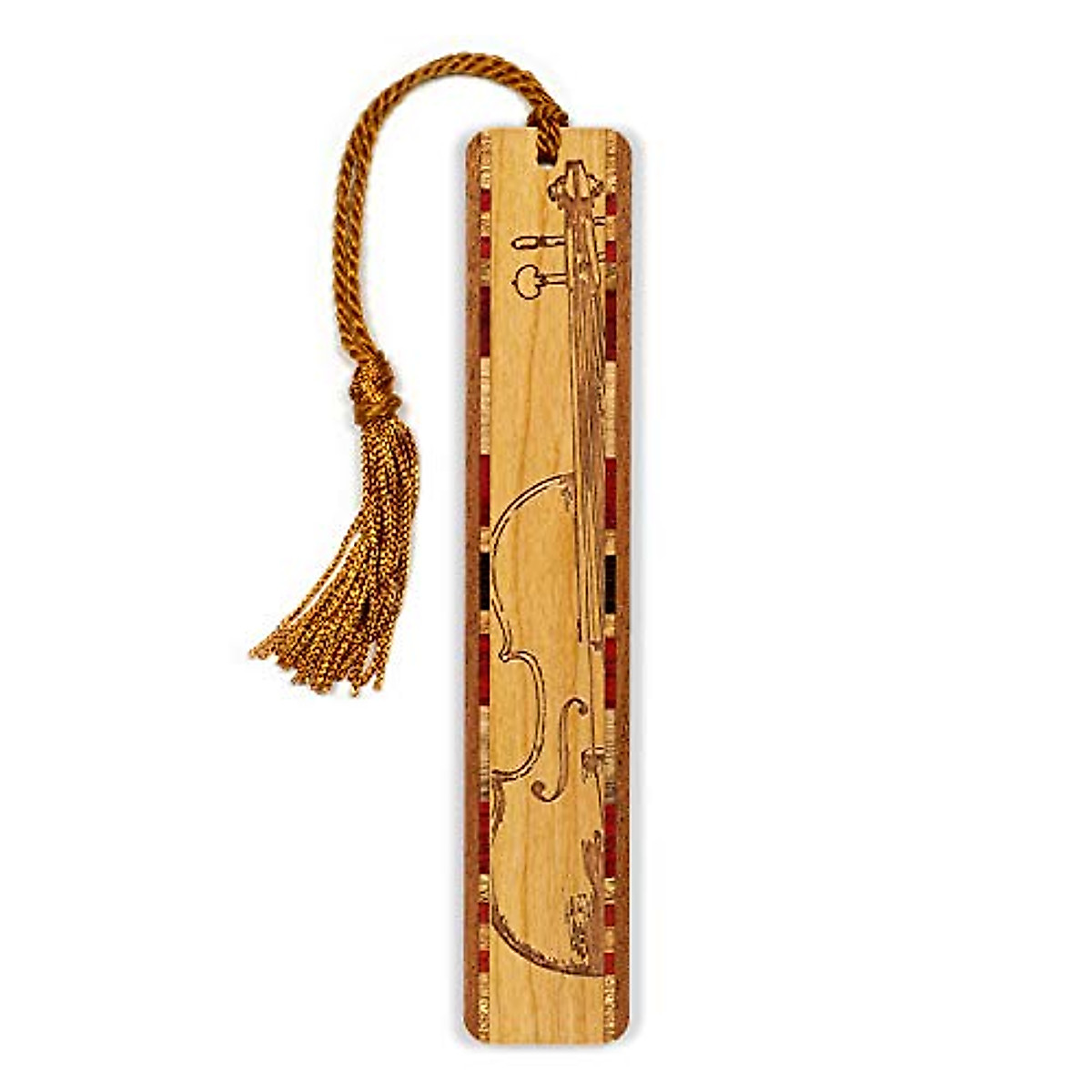 Violin Fiddle Stringed Musical Instrument Engraved Wooden Bookmark - Made in USA