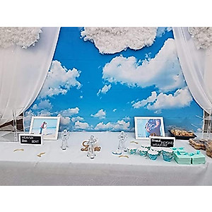 GYA 7x5ft Blue Sky White Clouds Photo Background Sunshine Sky Clouds Theme Photography Backdrop Photo Booth Wedding Party Decor Background Studio Props Vinyl