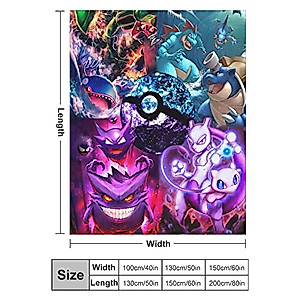 Anime Soft Throw Blanket Bedding Fleece Blankets Lightweight Cozy Warm Fit Home Living Couch Bed Sofa All Season 40"*50" （100 * 130cm）
