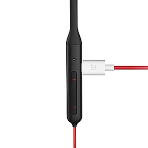 One+ Bullets Wireless Z Bass Edition in-Ear Earphone with Mic, Passive Noise Cancellation (Bluetooth 5.0, Quick Switch) (Reverb Red)