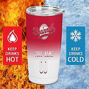 Custom Car Tumbler,Tumblers Stainless Steel 20.8oz,Personalized Baseball Cup,Sports Travel Coffee Mug,Customized Presents Gifts for Mother's Day Friends Fan Players Coach Lovers,Custom Number and Name