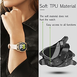 RICHONE [10 Pack] Compatible with Samsung Galaxy Watch FE 4/5 40mm Screen Protector Case, Full Protection Cover Soft TPU Bumper Frame Accessories (10 Colors, Galaxy Watch 5/4 FE 40 mm)