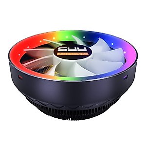 CPU Cooler, SYY 120MM RGB CPU Fan with 16.8 Million Colors 15 Addressable LED, Hydraulic Bearing, Quiet PC Cooler for Intel AMD Universal Socket