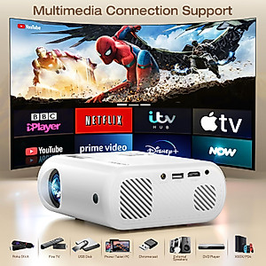 Mini Projector, CLOKOWE 2023 Upgraded Portable Projector with 7000 Lux and Full HD 1080P, Movie Projector Compatible with iOS/Android Phone/Tablet/Laptop/PC/TV Stick/Box/USB Drive/DVD/Game Console