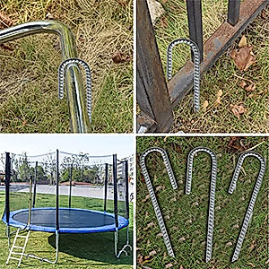 Ground Stakes Anchors Garden Staples Steel Tent Nails Metal Ground Rebar Pegs Heavy Duty Landscape Gardening Pins Stake for Camping Tents Trampoline Fence (12 Inch ,4 Pack)