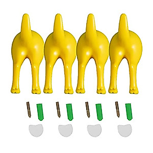 KKirafairy 4Pcs Nordic Plastic Dog Tail Hooks Wall Mounted Coat Hat Key Hanger Decoration