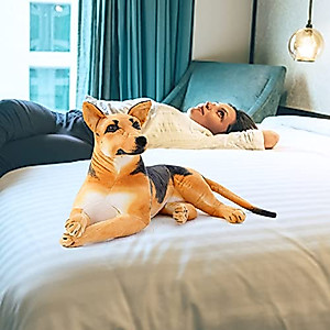 ihtha Realistic Puppy Figure for Bedroom Nursery Entryway Foyer Children's Day Gift Garden Gnome (Black, C)