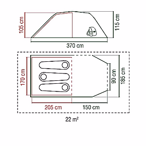 Coleman Cortes 3 Tent, 3 Man Tent, 1 Bedroom Hiking Tent, Absolutely Waterproof Lightweight Camping Tent with Sewn-in Groundsheet, Blue