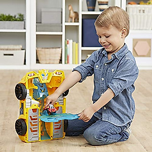 Playskool Heroes Transformers Rescue Bots Academy Bumblebee Track Tower 14" Playset, 2-in-1 Converting Robot, Collectible Toys for Kids Ages 3 & Up