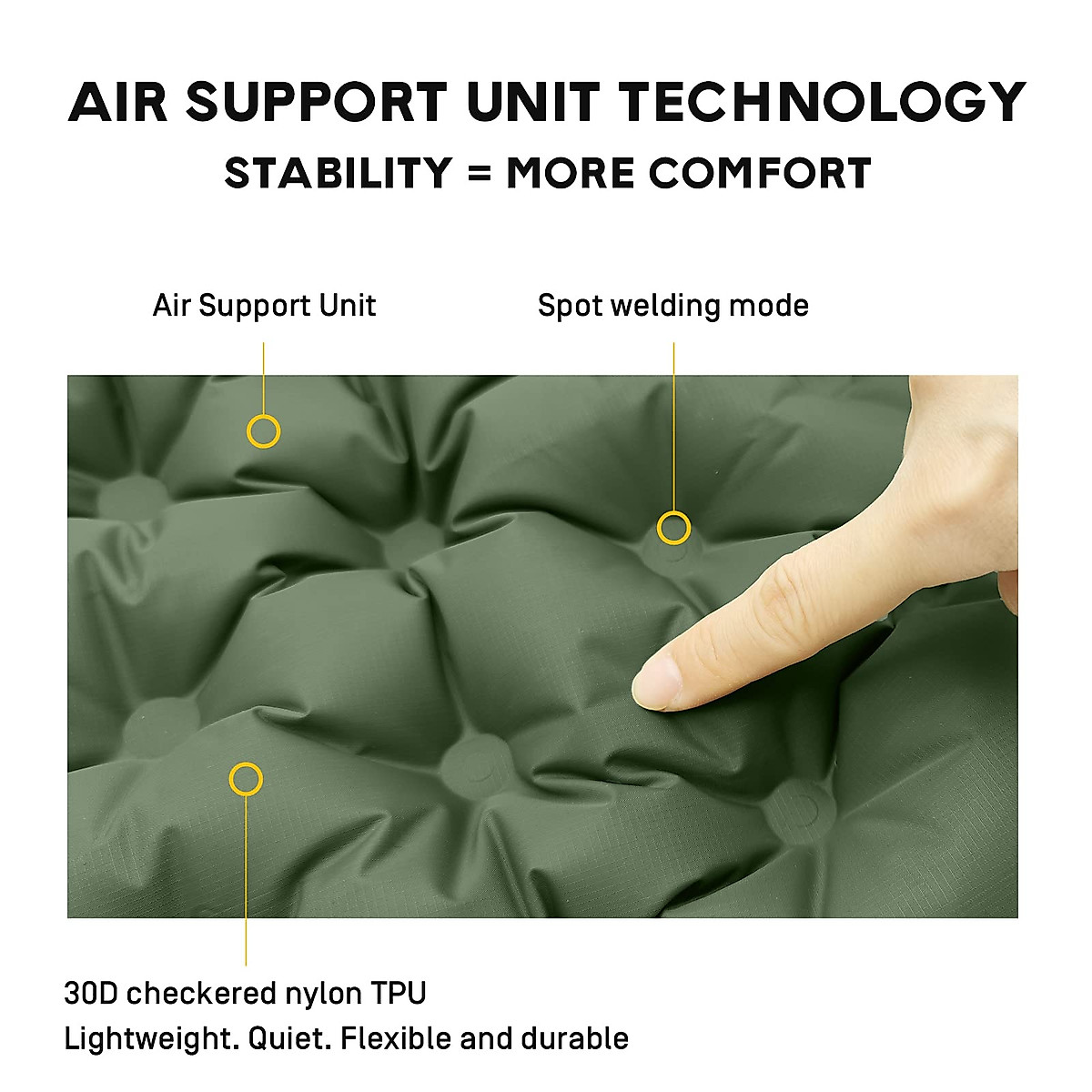 Portable Inflatable Seat Cushion, Lightweight Camping Air Sitting Pad with Storage bag and Repair Cloths, Waterproof Air Bleacher Seat Cushion for Climbing Hiking Office Airplane Stadium Seat(Gray)