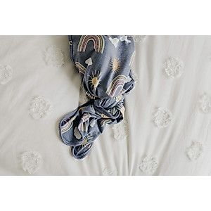 Copper Pearl Baby Gown - Knotted Newborn Sleepers for Baby Boy and Girl, Soft Stretchy Long Sleeve Infant Gowns with Bottom Tie and Hand Mittens, Perfect Hospital Coming Home Outfit (Hope)