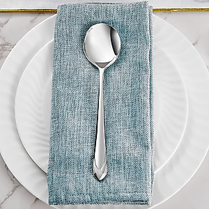 KEAWELL Premium Elena Spoon, 4-Piece Spoon Set, 18/10 Stainless Steel, Mirror Polished, Dishwasher Safe (7.5" Soup Spoon)