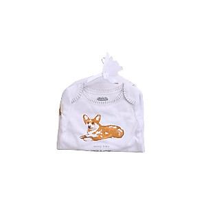 MUD PIE Baby Dog Breed Bodysuit and Bib Set, Corgi, 0-6 Months