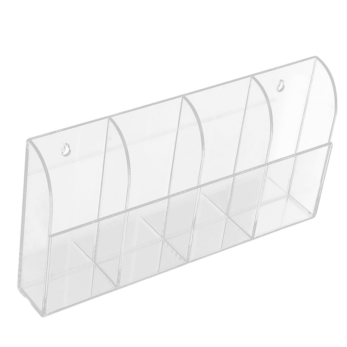 TV Remote Control Holder Wall Mount Acrylic Clear Media Organizer Storage Box Case Convenient Caddy Organizer with 4 Grids for Table Desk Bedside
