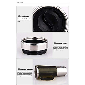 ANKOMINA 450ml Vacuum Insulated Stainless Steel Travel Mug Car Cup with Charger Car Boiling Mug Electric Kettle Boiling Vehicle Thermos DC12V Heating Cup