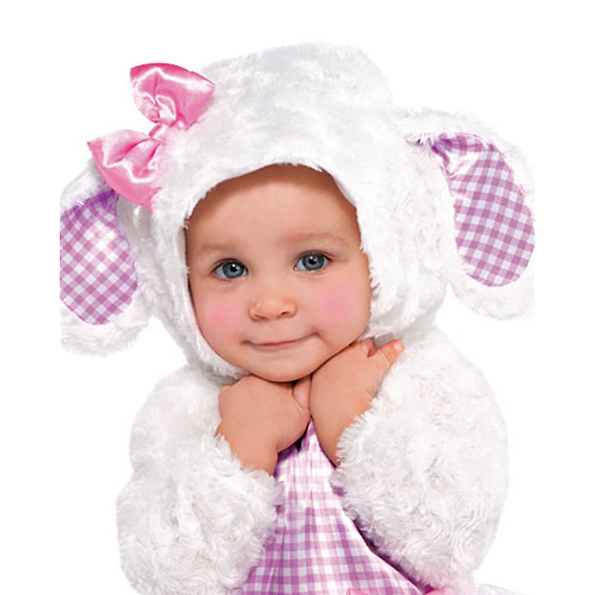 Amscan Toddler Little Lamb Dress w/Hood, Tights, and Booties Costume - 18-24 Months | Tulle | Pink and White | 1 Set