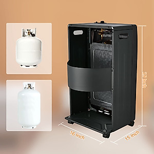 Vivicreate Patio Heater, Gas Heater, Propane Gas Heater, Outdoor Heater, Garage Heater, Work Heater (Black)