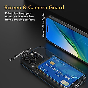 Wuwedo for iPhone 15 Pro Clear Card Case - Hybrid Slim Fit Wallet with Card Holder, TPU + PC, Anti-Yellowing, 6.1" 2023