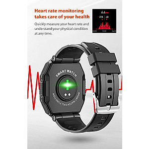 Smart Watches for Men Activity Fitness Tracker with Bluetooth Call Heart Rate Blood Pressure Blood Oxygen Sleep Monitor IP67 Waterproof 1.54" Touch Screen Smart Watch for iOS Android (Black)