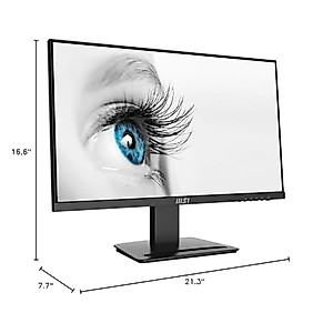 MSI 24” IPS FHD (1920 x 1080) Non-Glare with Super Narrow Bezel 100HZ 1ms 16:9 with Tilt Stand (Pro MP243X), Black