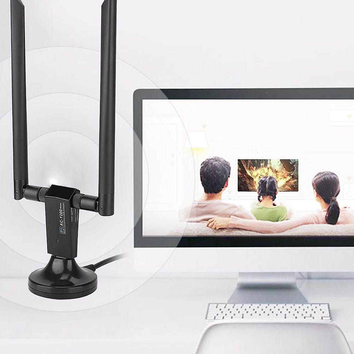 USB Adapter,MT7612 AC USB Dual Band 5G/2.4G Adapter Network Card Dongle Adapter Network Card