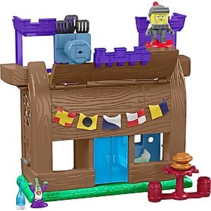 Imaginext Spongebob Transforming Playset, Krusty Krab Kastle, Medieval Knight Spongebob and Plankton Figures with Accessories (Amazon Exclusive)