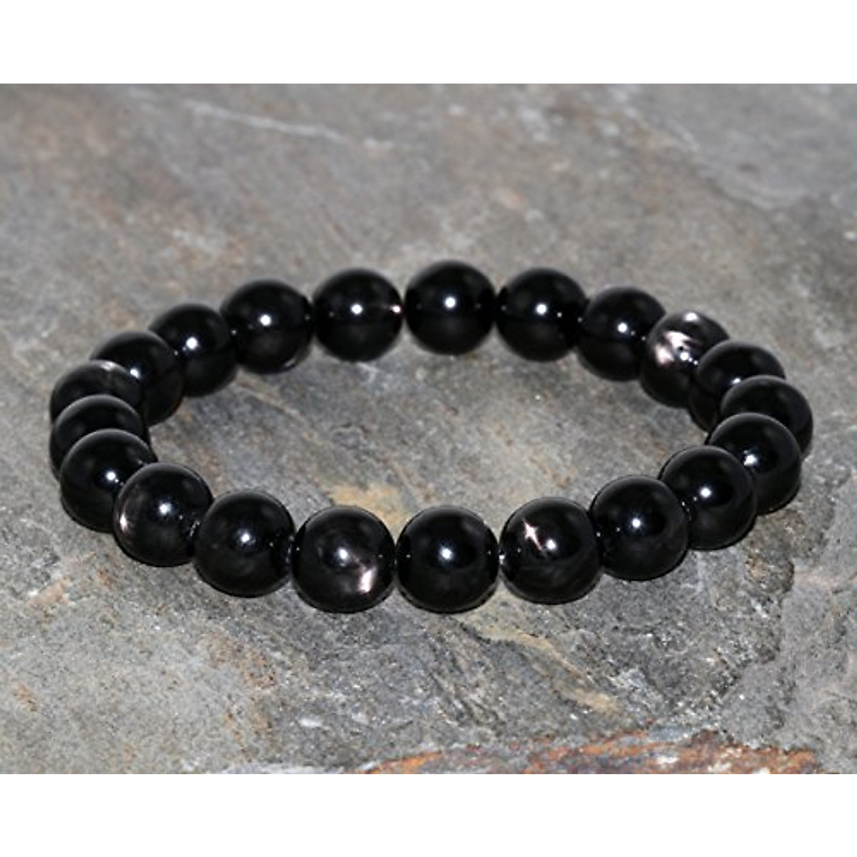 Hypersthene Bracelet Handmade Grade AAA 8mm Black Shiller Enstatite Beaded Gemstone Bracelet Memory Bracelet Jewelry Gift Bracelet Stacking
