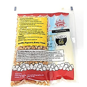 Al In One Kettle Corn Kit for 6 OZ popper or Larger, 4 Pack