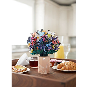 Lovepop Butterfly Paper Flower Bouquet, 3D Pop Up Paper Flowers, Birthday Pop Up Card, Card for Mom, Card for Wife, Anniversary Pop Up Card, 3D Paper Flower Bouquet