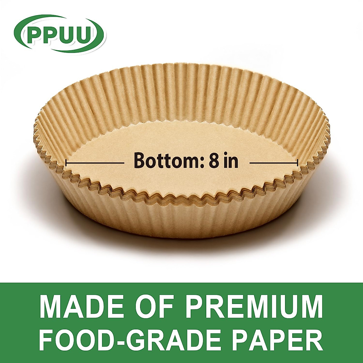 PPUU Air Fryer Liners Disposable, 125 Pcs Air Fryer Parchment Paper Compatible with Ninja AF101/AF150/AF161 Air Fryer Oil-Resistant, Resistant to 450°F, Clean in One Second, 8 inch