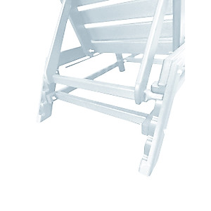 Phat Tommy Outdoor Pool Chaise Lounge, Heavy-Duty Beach Lounger - Folding, HDPE, Recycled Poly Furniture - Reclining Lounge Chair for Patio, Deck, Beach, Cabana, or Poolside, White