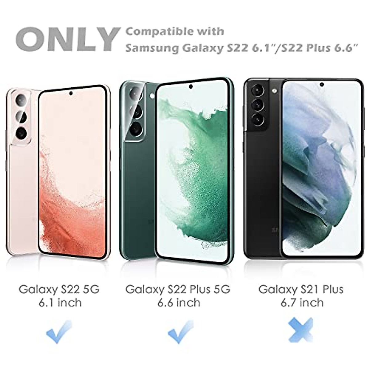 imluckies Camera Lens Protector for Samsung Galaxy S22 & S22 Plus [4 pack], Scratch-resistant Tempered Glass Back Camera Lens Cover, Ultra-thin, Easy Installation Lens Protector, Clear