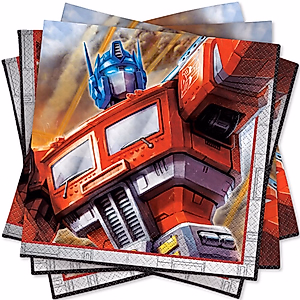 Unique Transformers Luncheon Paper Napkins - 6.5" x 6.5", 16 Pcs