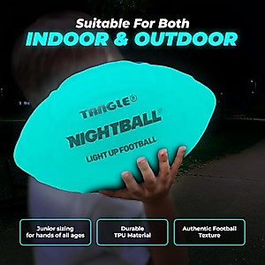 Light Up Football - Glow in The Dark Football - Nightball Football - Glow Football for Kids 8-15 - Football Gift - Sports Gift Idea for Boys 8 9 10 11 12 13 14 15 - Gift Ready Box and Pump Included