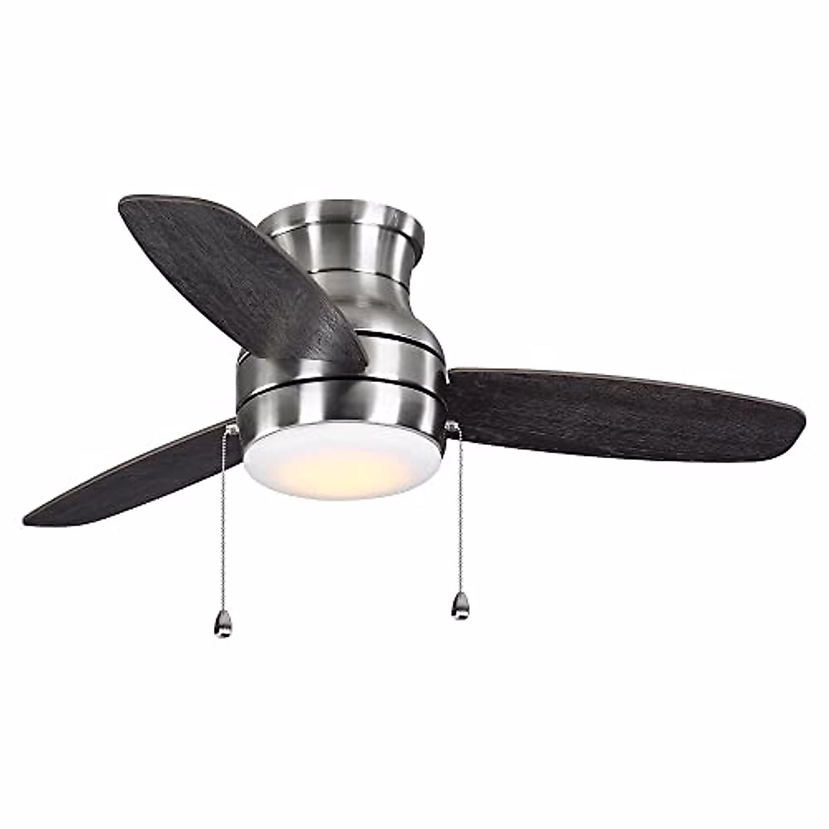 Ashby Park 44 in. White Color Changing Integrated LED Brushed Nickel Ceiling Fan with Light Kit and 3 Reversible Blades