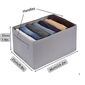 Clothes Organizer for folded clothes, Clothes Drawer Organizer with handles, Closet Organizer and Storage, Foldable Fabric Drawer Organizer Dividers for Clothing, Jeans, Shirts