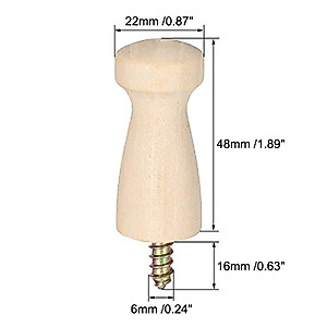 uxcell Wall Hooks Screw-On Solid Wood Hook Coat Hook Shaker Pegs Decorative Wall Mount Hook 22mmx48mm(DXL) No Paint, 6pcs