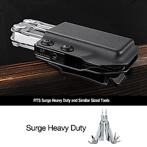 Kydex Multitool Sheath for LEATHERMAN Surge Heave Duty, Fits for LEATHERMAN Surge Multitool Sheath Pouch Case Holster, Multitool Not Included(Black)