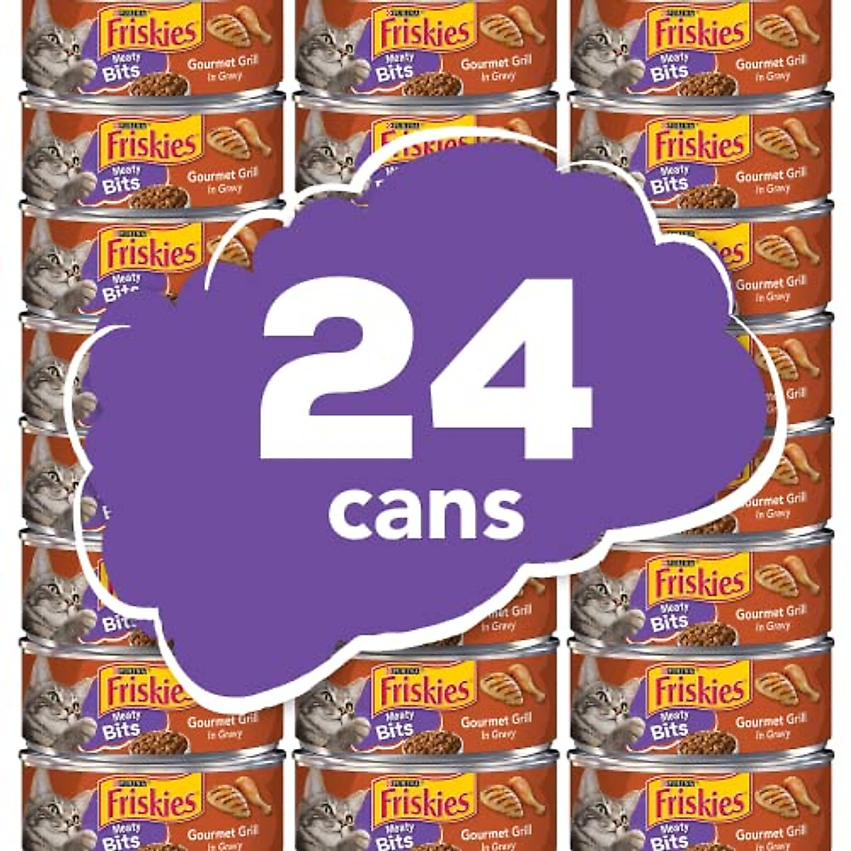 Purina Friskies Gravy Wet Cat Food, Meaty Bits Gourmet Grill - (24) 5.5 oz. Cans