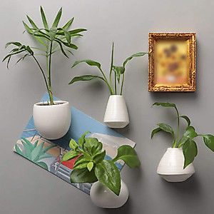 Pearlead Set of 6 Magnetic Mini Ceramic Vase Refrigerator Magnets Sticker Fridge Whiteboard Magnets for Home and Office Refrigerator Decoration