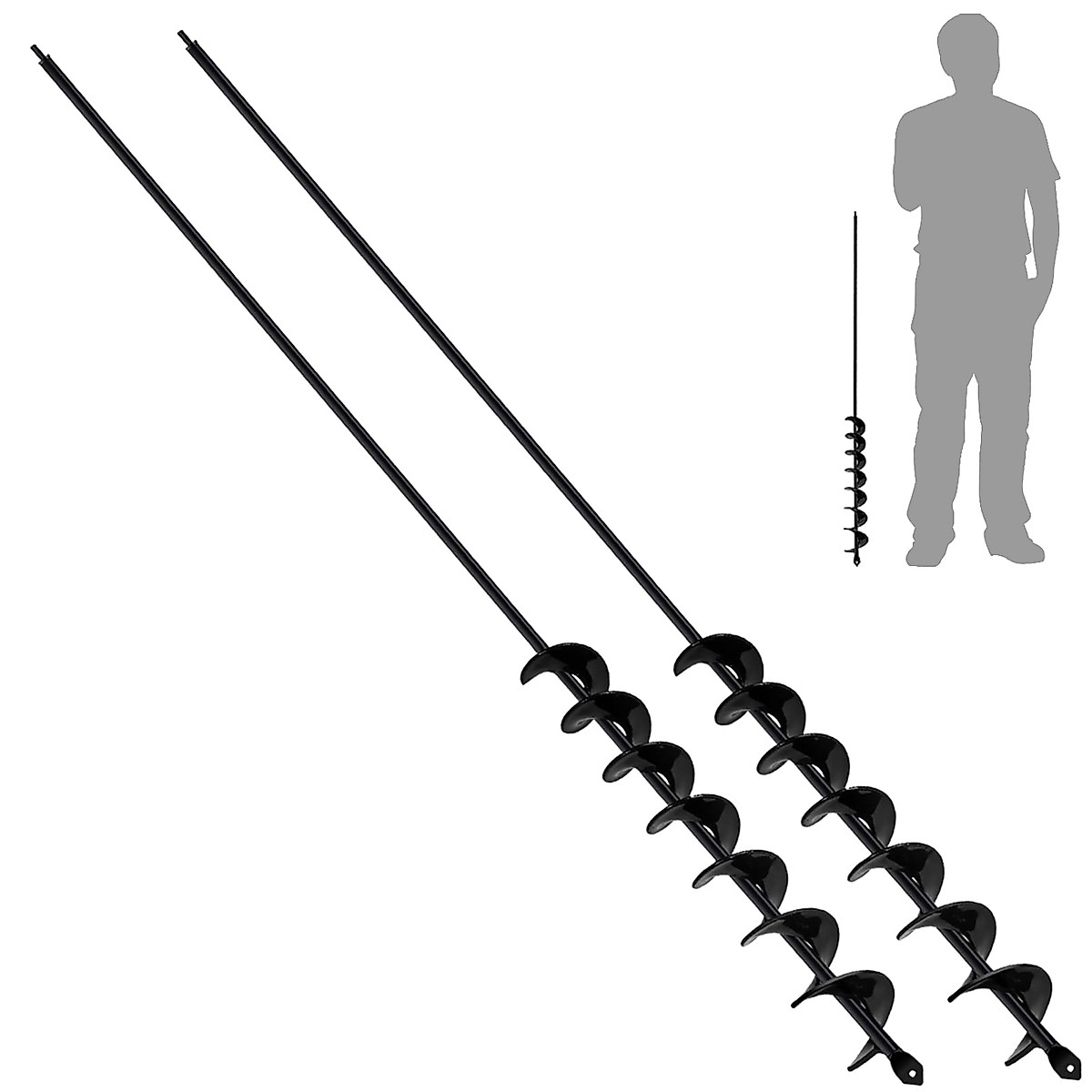 2 PCS Extended Length 2"x32"Garden Auger Drill Bit, Spiral Drill for Planting Bulbs and Potted Plants & No Need to Squat Down, Plant Bit with 3/8"Hex Drive Drill