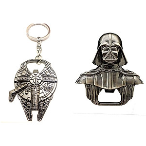 LuxuryTeech, 2 Pcs Star Wars Bottle Wine Opener Bottle Zinc Alloy Black Knight Darth Vader Outdoor Tool - Wine Bottle Opener Kitchen Tools for Souvenirs Kitchen Tools for Souvenirs & Gift, Silver