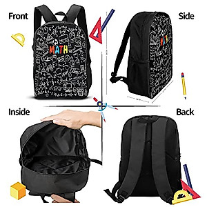 MEDTOGS Math Backpacks for School 17 inch School Bag Large Book Bags for Middle School High School College Travel