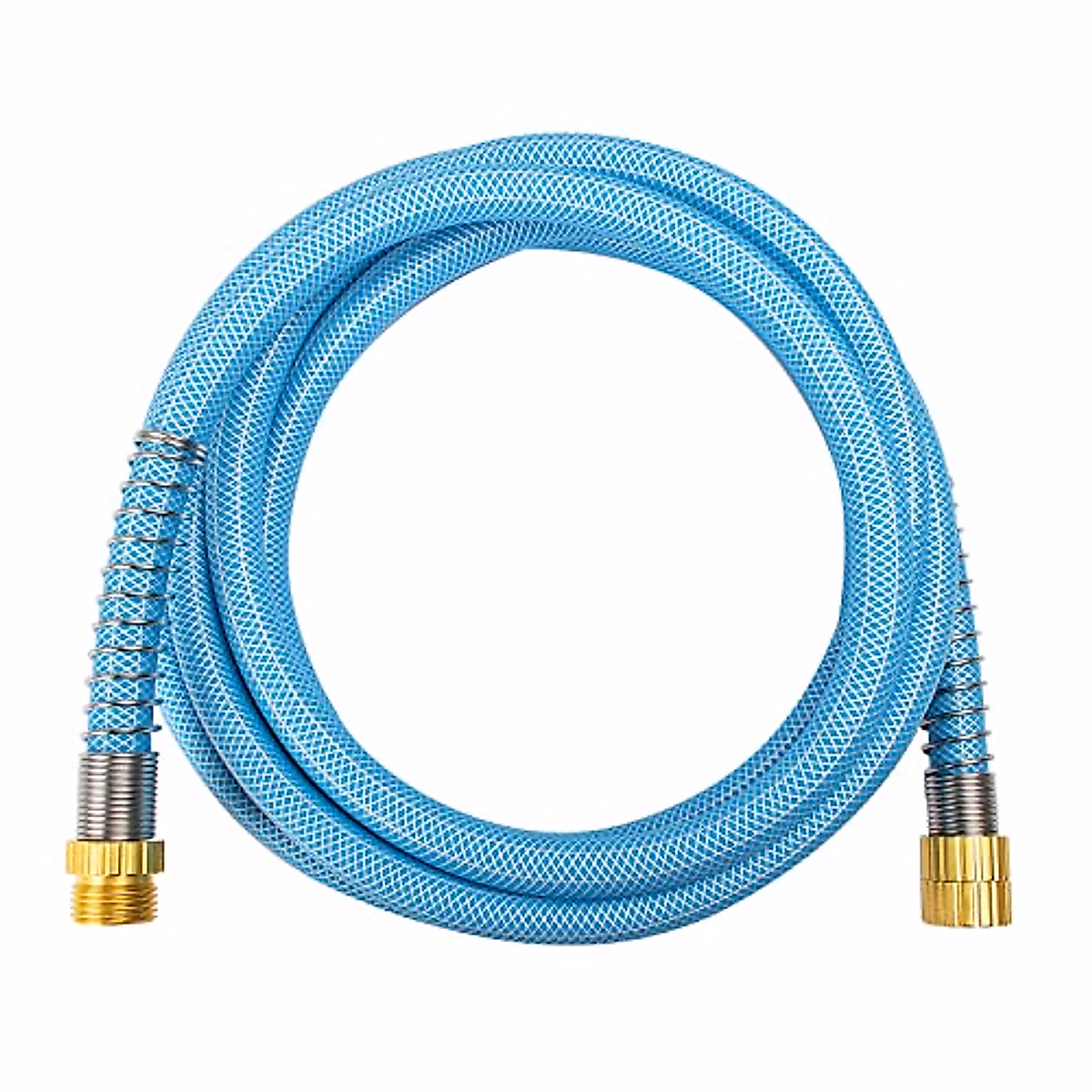 Fevone Garden Hose 12 ft, Drinking Water Safe, Flexible and Lightweight - Kink Free, Easy to Coil, Strain Relief Ends, 3/4" Solid Brass Fittings - No Leak, 5/8" ID, RV Water Hose