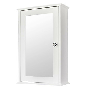 3 Tier Bathroom Wall Mount Medicine Cabinet w/Adjustable Shelves & Single Mirror
