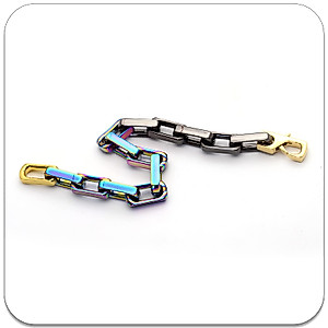 PEAS Hip Hop Jewelry Adjustable Bracelet Rectangle Link Chain Bracelet (Color)