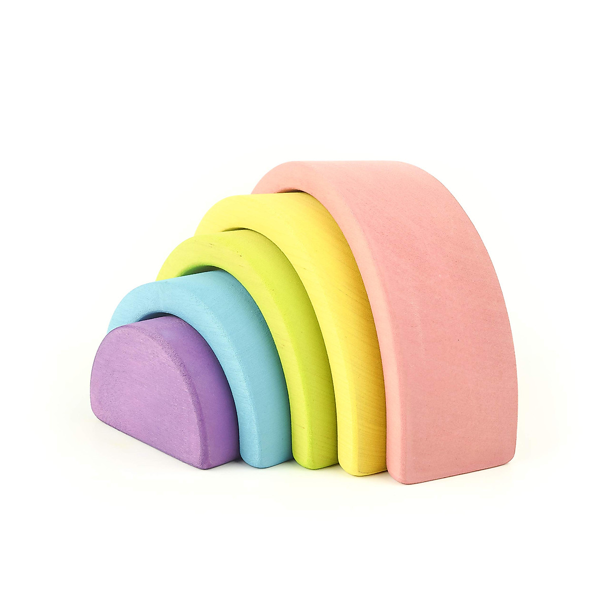 Pastel Rainbow stacking toy 5pcs Montessori toys for 3+ year old Rainbow stacker toy Educational Baby toys Stacking Blocks Learning toys