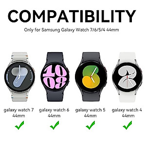 T Tersely (3 Pack Screen Protector for Samsung Galaxy Watch 7/6/5/4 (44MM), 9H Hardness Tempered Glass Film Guard for Samsung Galaxy Watch